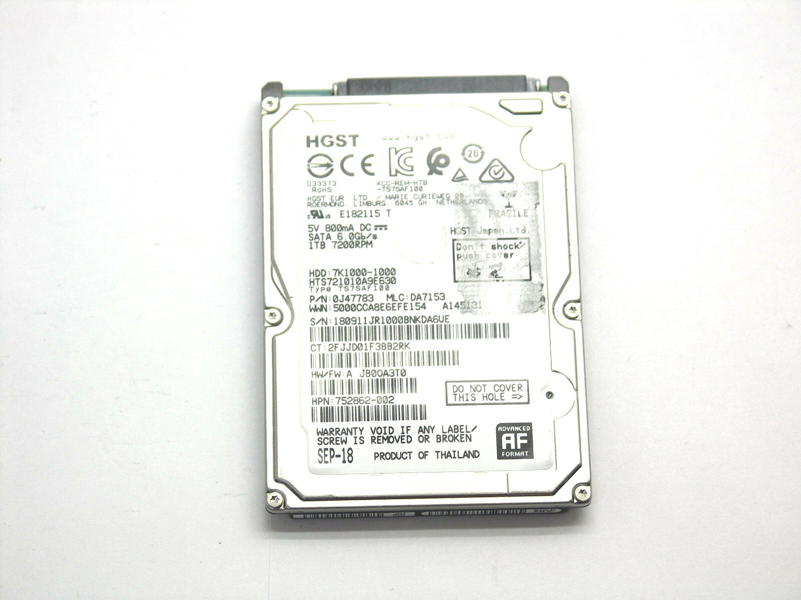 Жесткий диск 2,5" 1 TB HGST HTS721010A9E630 SATA