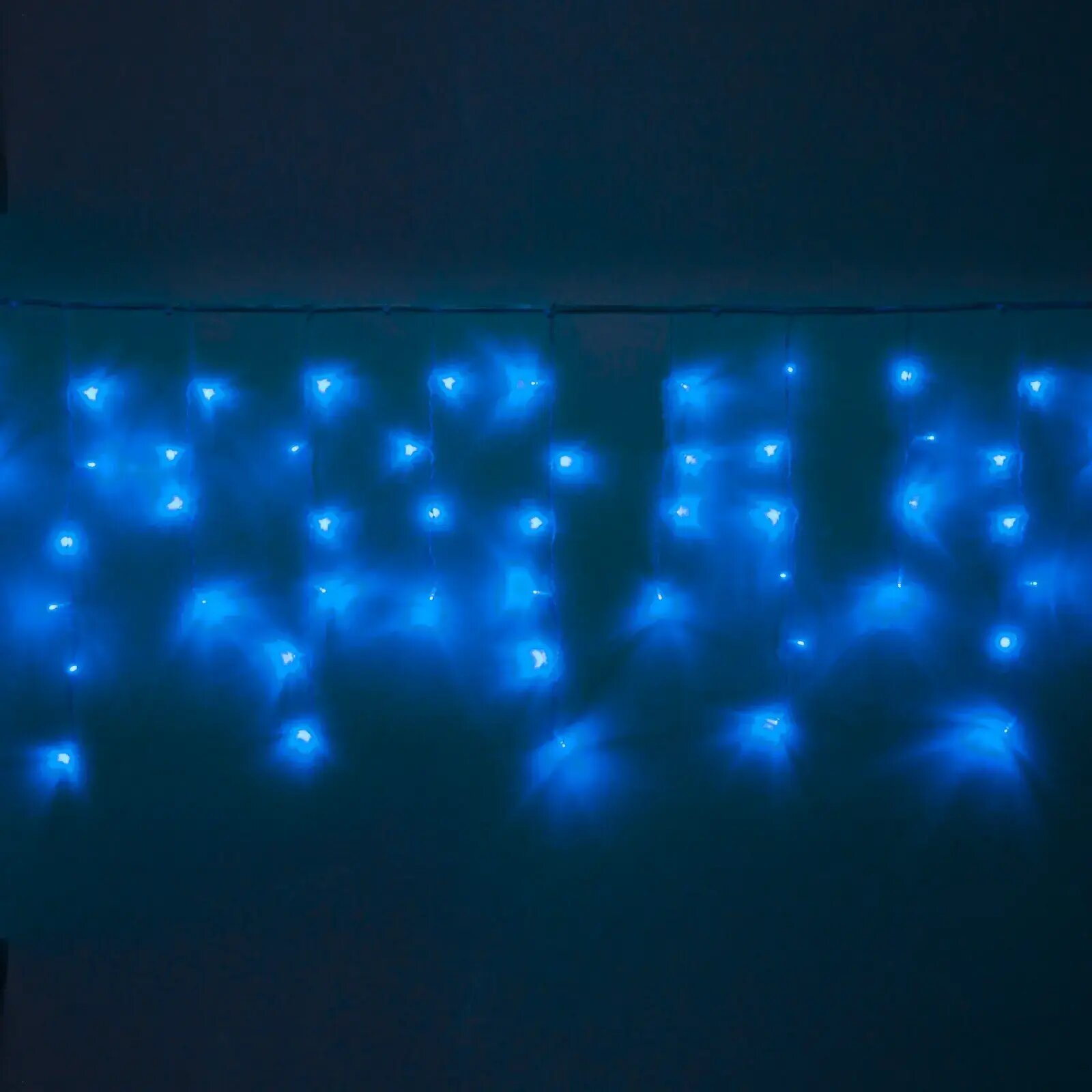 Гирлянда для улицы бахрома ш3м* в40/60см 100 ламп LED, прозр. пров, 8 реж, IP-54, Синий (возможность соединения)