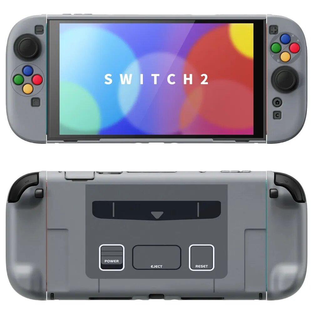 PlayVital жесткий защитный чехол для Nintendo Switch 2, цвет SFC SNES Classic EU, со складной подставкой и насадками на стики