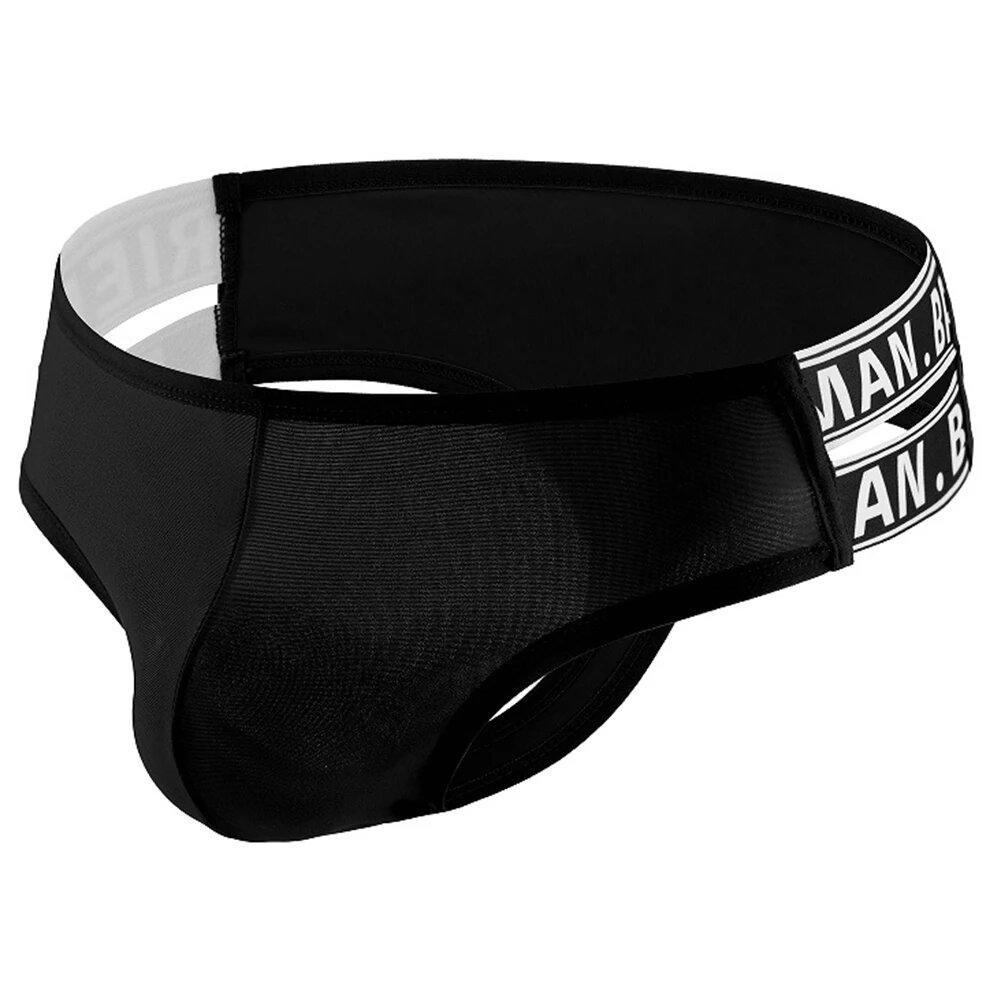 Мужские бесшовные трусы из полиэстера XXL, Black