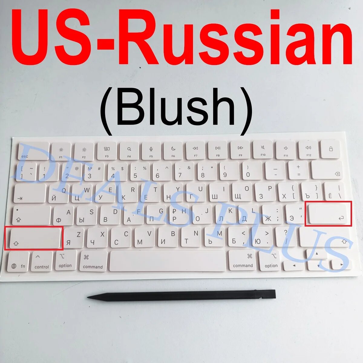 Набор клавиш для MacBook Neo A3404 серебристого цвета Белый, US-Russian (Blush)