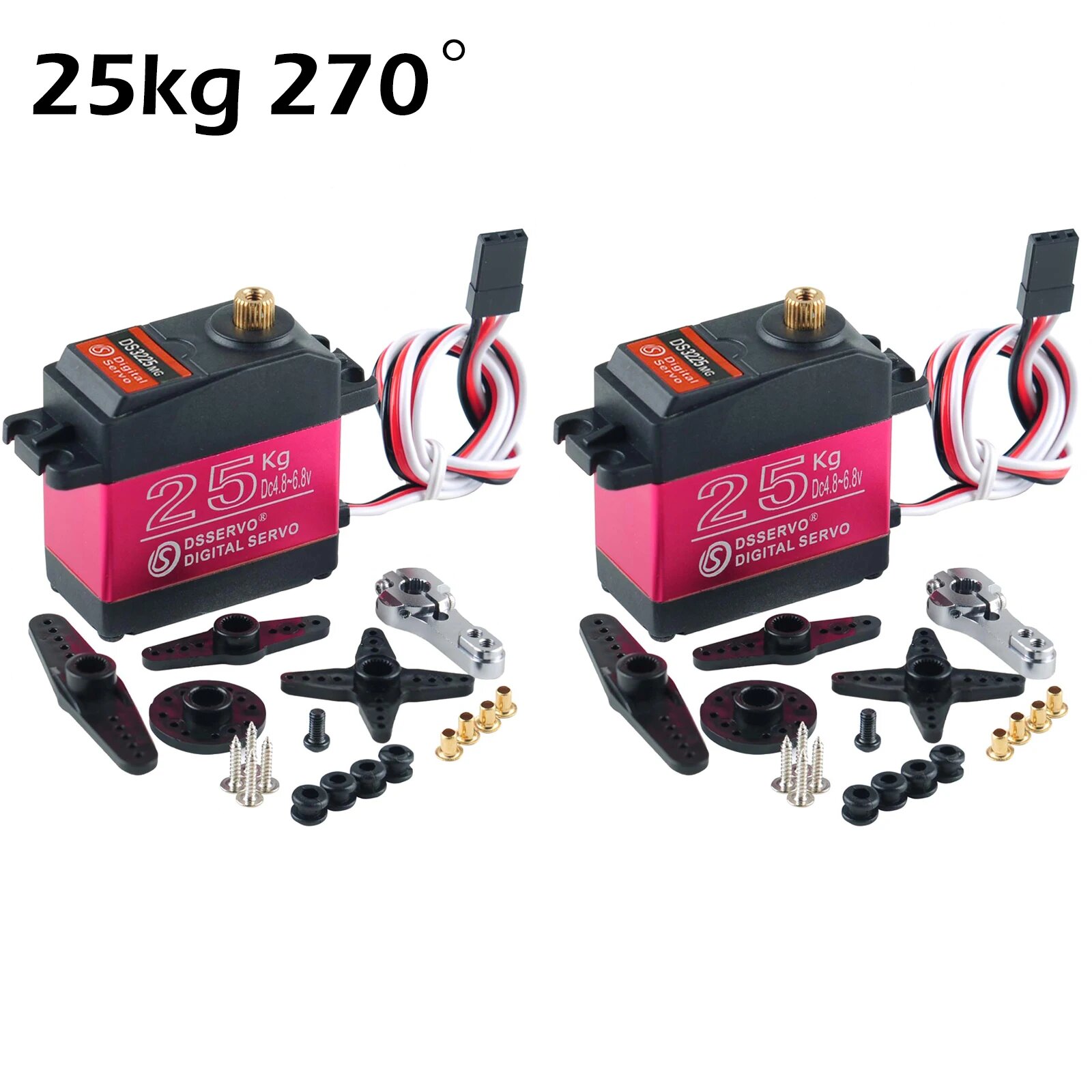 Wishiot DS3225MG цифровой сервопривод 25кг 180-270 градусов 2pcs 270