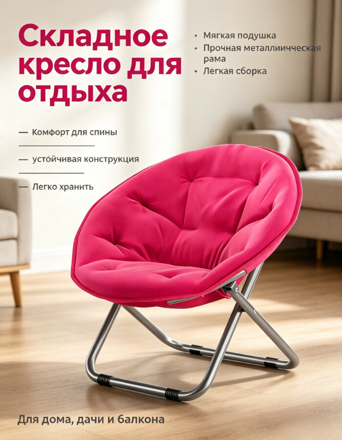 Складной стул-кровать «ленивый диван» для дома и дачи, Компактный шезлонг для отдыха на балконе и в гостиной