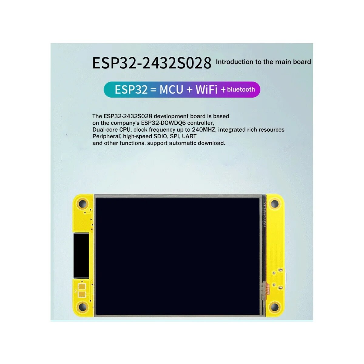 Макетная плата ESP32 с Wi-Fi и Bluetooth, 2,8 дюйма, 240X320, умный экран, TFT-модуль, сенсорный экран LVGL