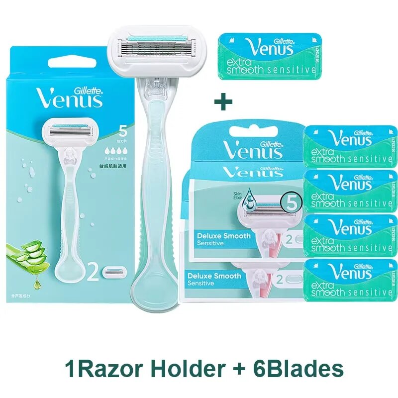 Gillette Venus Deluxe Smooth 5 Лезвия для женщин 1 razor 6 blades