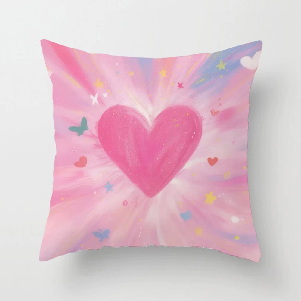 Двойная подушка с принтом «Сердце в полете» 30x30 см с наполнителем для офиса и стула