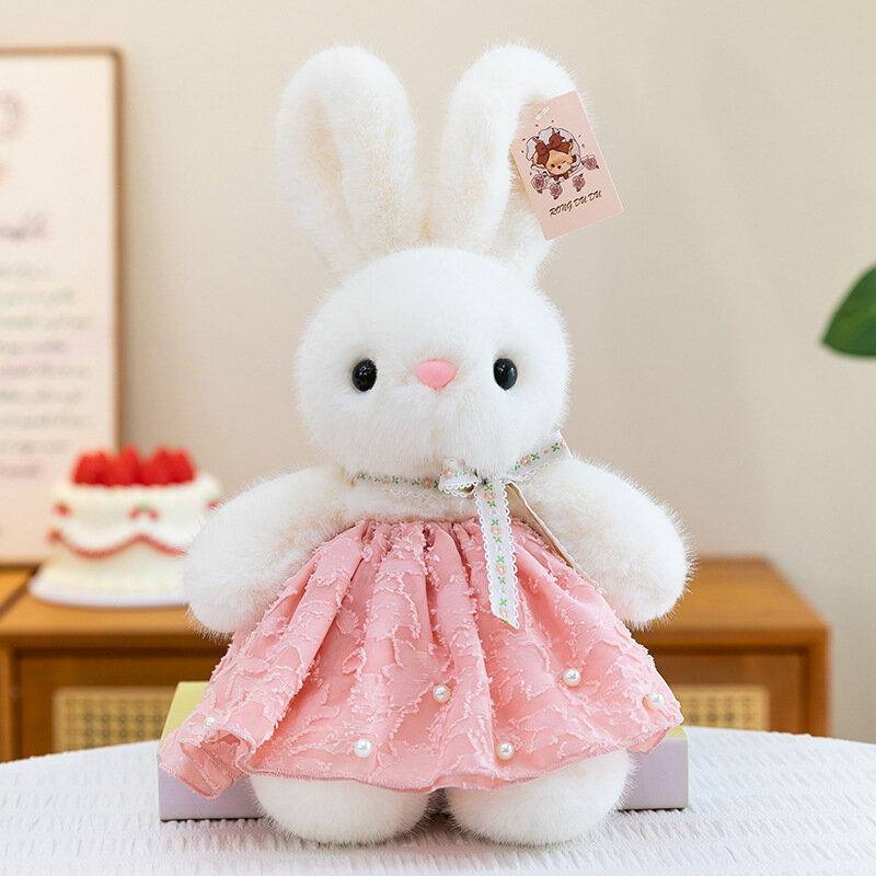 Игрушка плюша зайчика с коротким пушистым мехом для подарка
