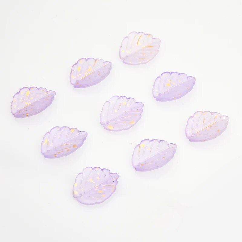 Бусины ZHUBI стеклянные листья 20 шт. Purple Lin