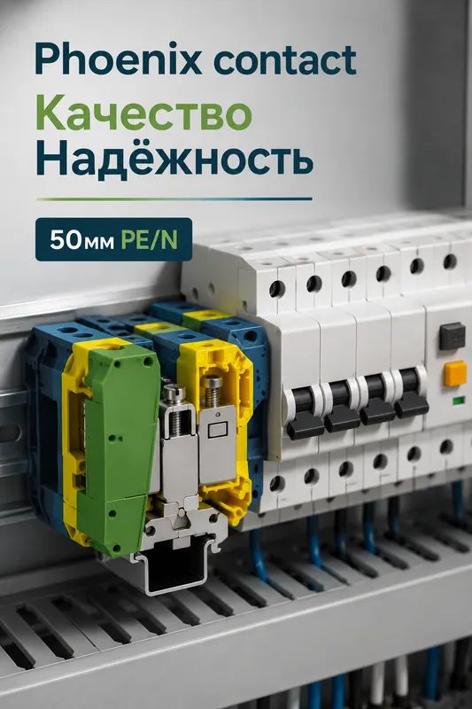 Phoenix Contact Заземляющие клеммы для выполнения проводки в зданиях UKH 50-PE/N