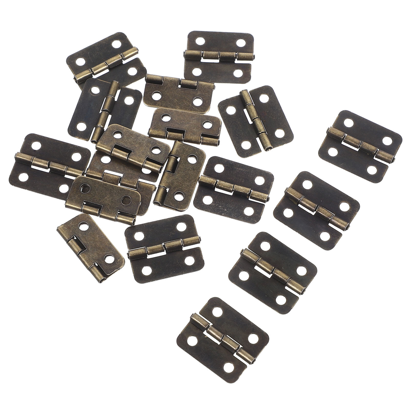 Миниатюрные петли, шестигранные закругленные железные петли, для шкатулок, сундуков и деревянных ящиков (20 петель + 80 винтов, античная бронза).