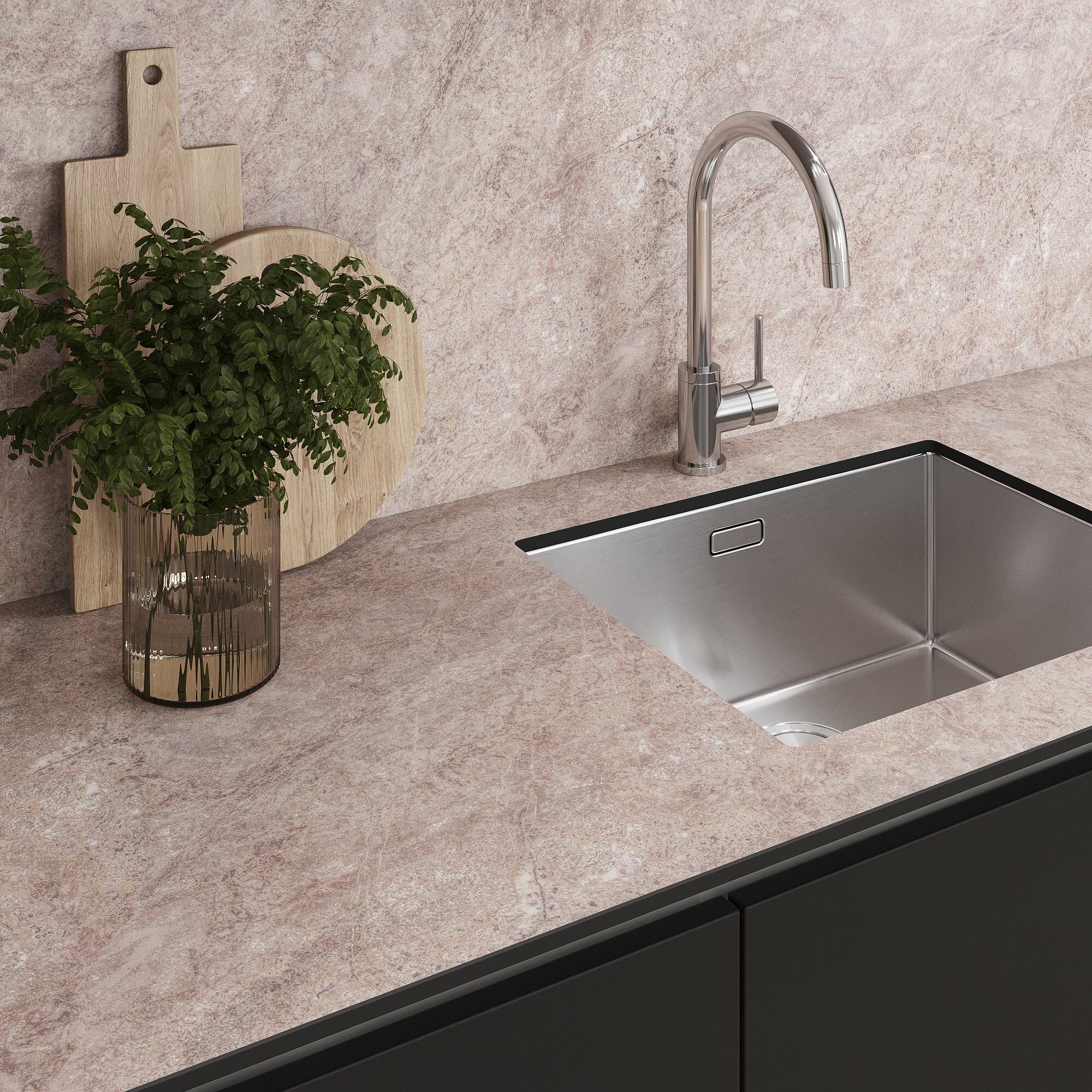 Комплект столешница и фартук HPL Compact Бафра 1200х600, Slotex