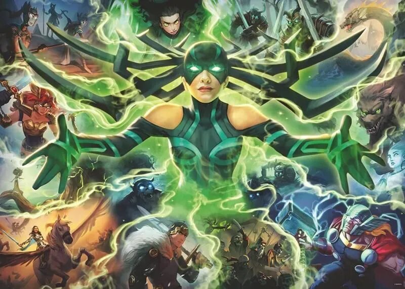 Пазл Ravensburger, персонаж Marvel, злодейка Хела, 1000 деталей