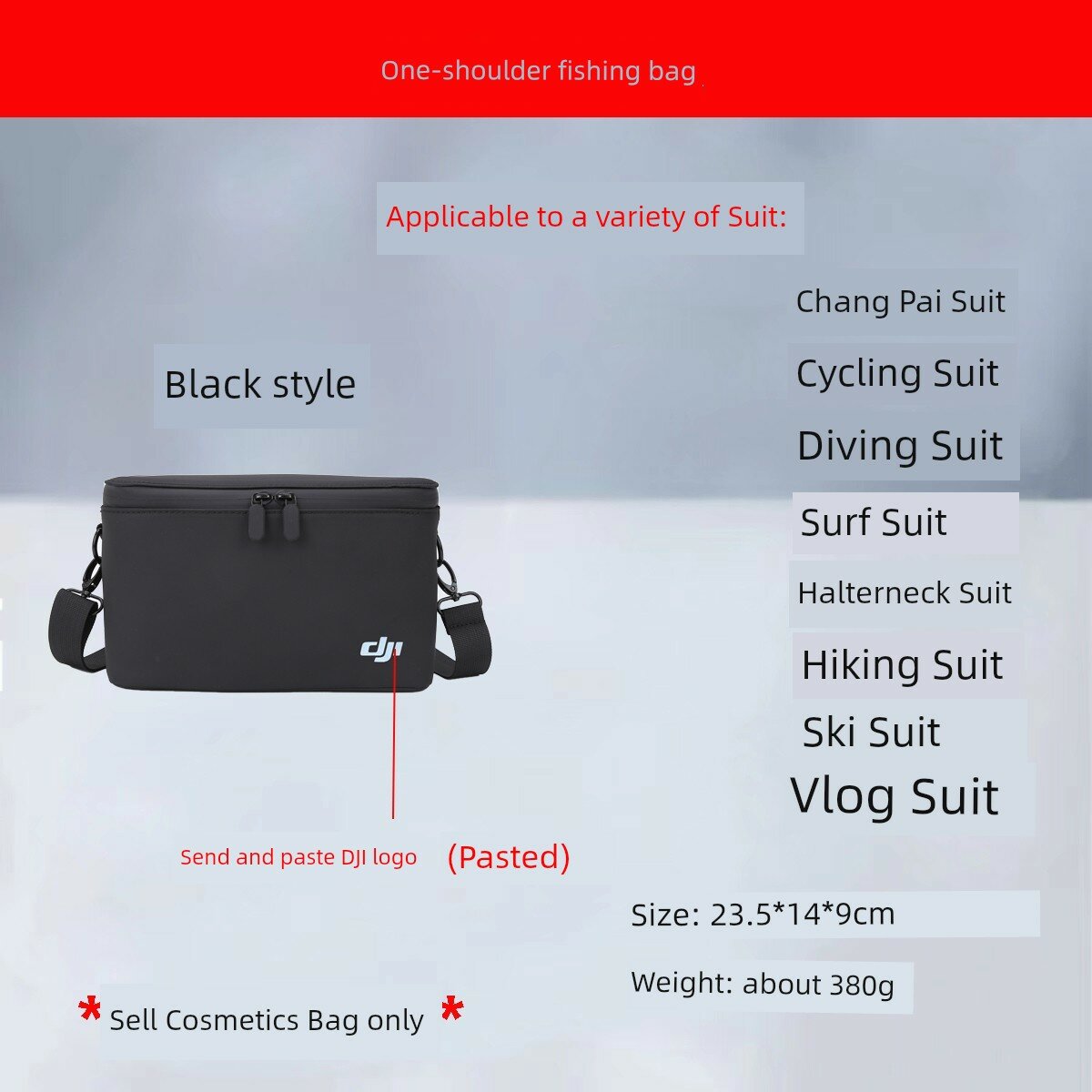 Черная сумка-портфель для DJI Action 5 Pro/4/3, компактный кроссбоди чехол для экшн-камер, черный