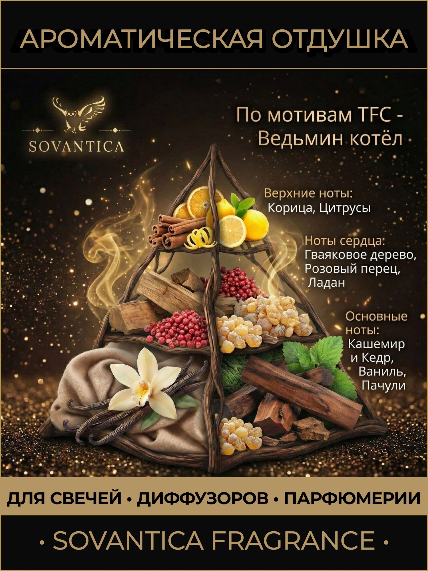 Ароматическая отдушка 10 г По мотивам - Ведьмин котёл (Witch's cauldron (pepper-spicy), Sovantica