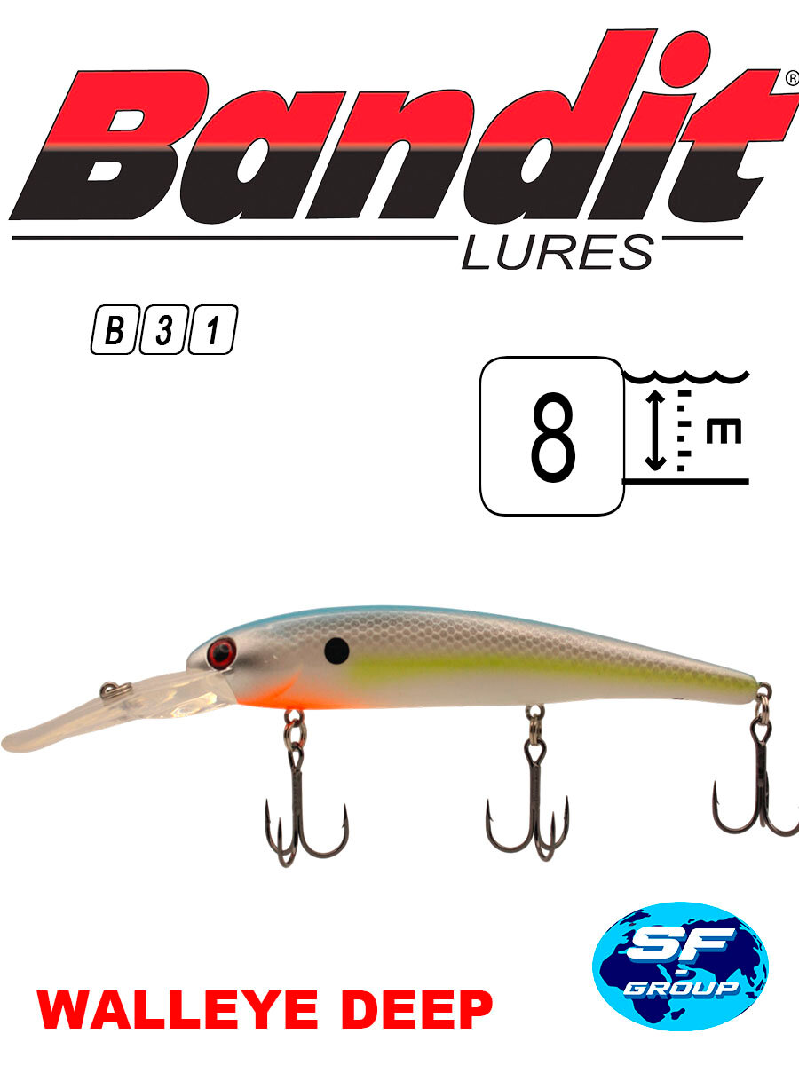 Воблер Bandit Deep Walley 12 см 17,5 гр заглубление 8м #B31