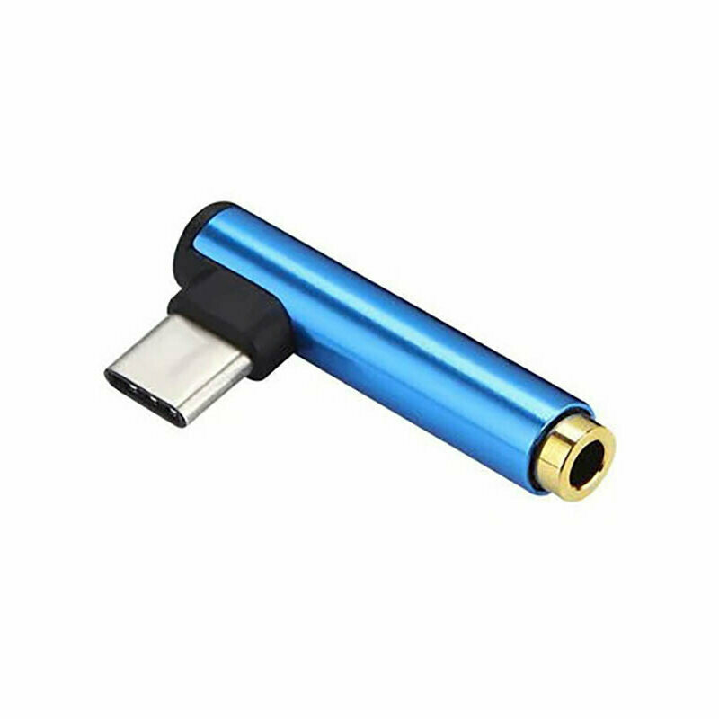 Переходник P-09 USB Type-C (m) - mini jack 3.5 mm, голубой