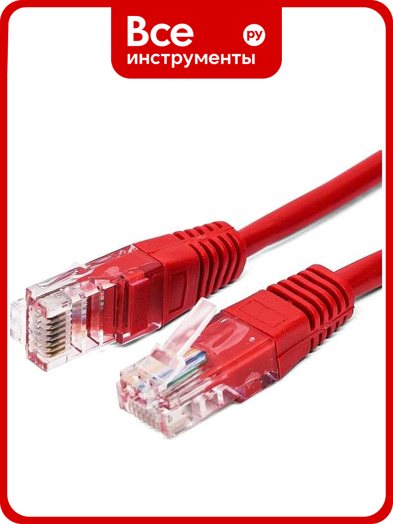 Кабель патч-корд Filum U/UTP 5e кат. 1м 26AWG(7x0.16 мм), омедненный алюминий (CCA), PVC, красный FL-U5-1M-R