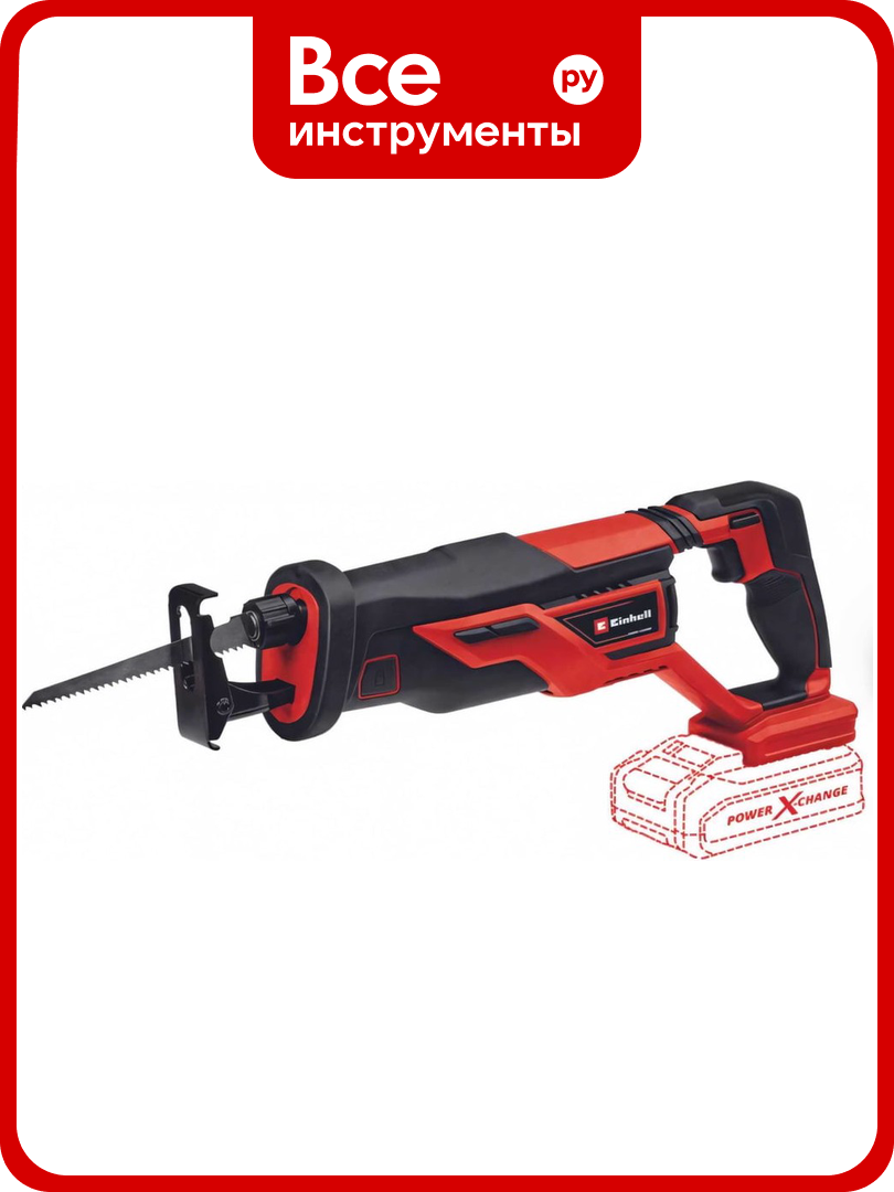 Пила сабельная аккумуляторная Einhell PXC TE-AP 18/26 Li, 18В, ход 26мм, 0-2600/мин, широкого спектра применения