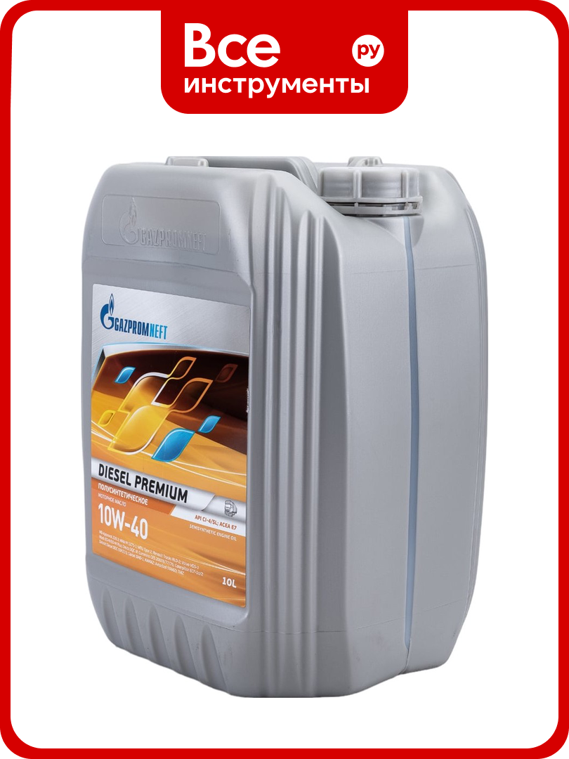 Моторное масло GAZPROMNEFT Diesel Premium 10W-40, 10 л, полусинтетическое, дизельных двигателей, одобрено