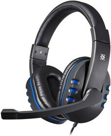 Наушники с микрофоном Defender Warhead G160 игровые черный/синий