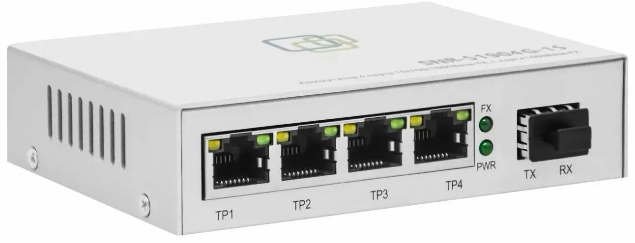 Коммутатор SNR SNR-S1904G-1S (L2) 4x1Гбит/с 1SFP неуправляемый (SNR-S1904G-1S)