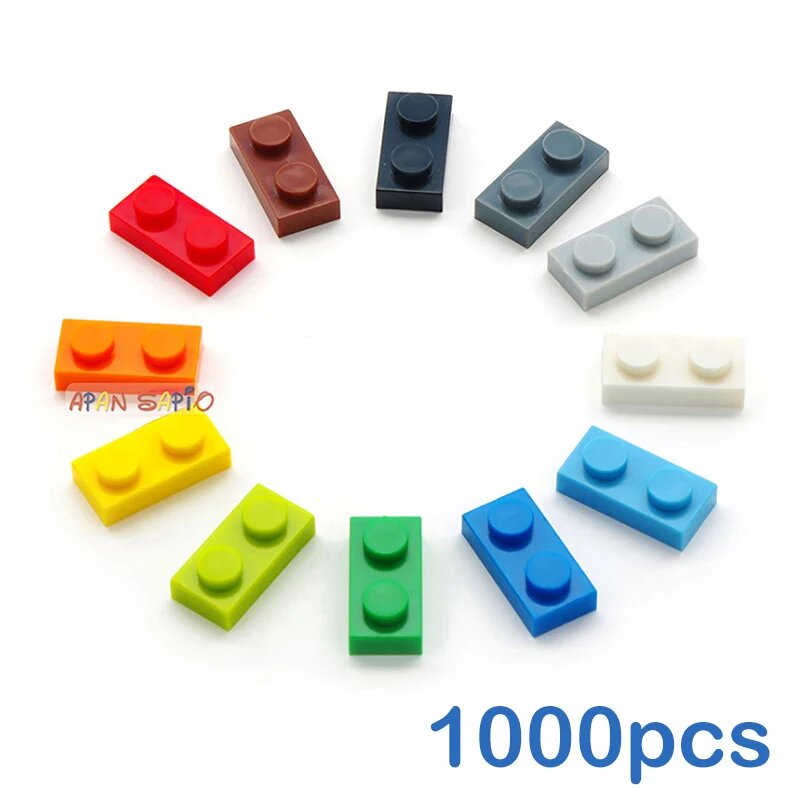Белый кубик LEGO 1x2 APAN SAPIO 1000шт