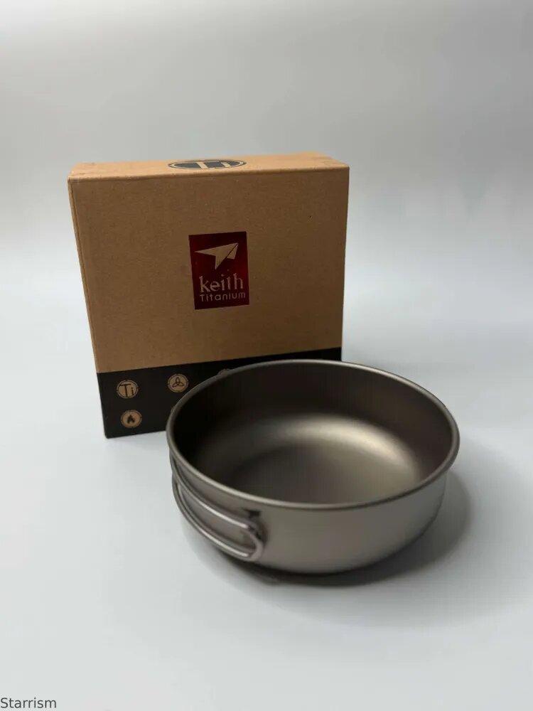 Миска титановая со складной ручкой и сетчатым чехлом Keith Titanium Ti5325 500ml