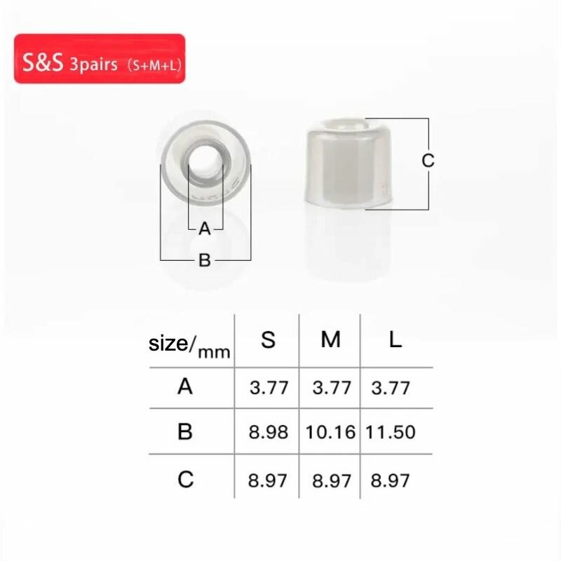 DUNU S&S(Stage&Studio) Silicone Eartips Универсальные силиконовые насадки для наушников XL/ L/M/ S с насадкой 4,0-5,5 мм