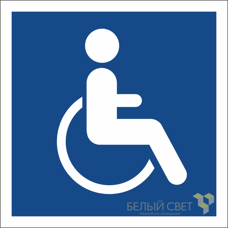 Знак безопасности BL-1515. D02"Символы доступ. для инвалидов всех категорий" Белый свет a17876