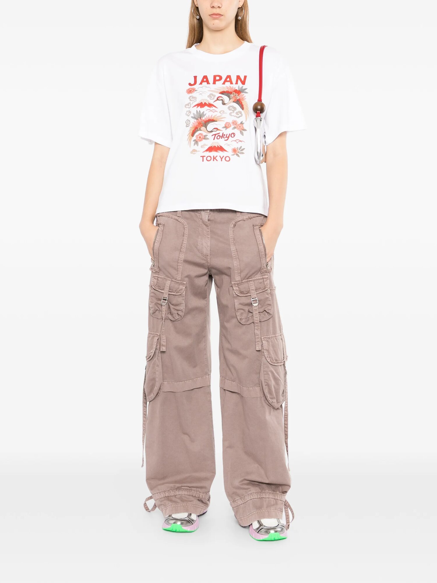 Футболка Melt Graphic-print T-shirt, размер 50, бежевый/белый — фото 1