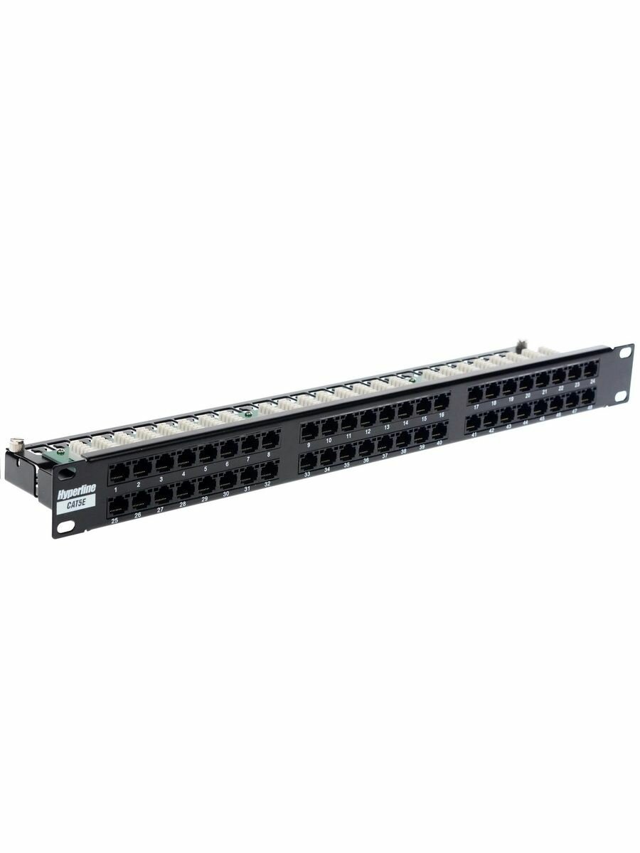 Патч-панель Hyperline PPHD-19-48-8P8C-C5E-110D высокой плотности 19" 1U 48xRJ45 кат.5e Dual IDC
