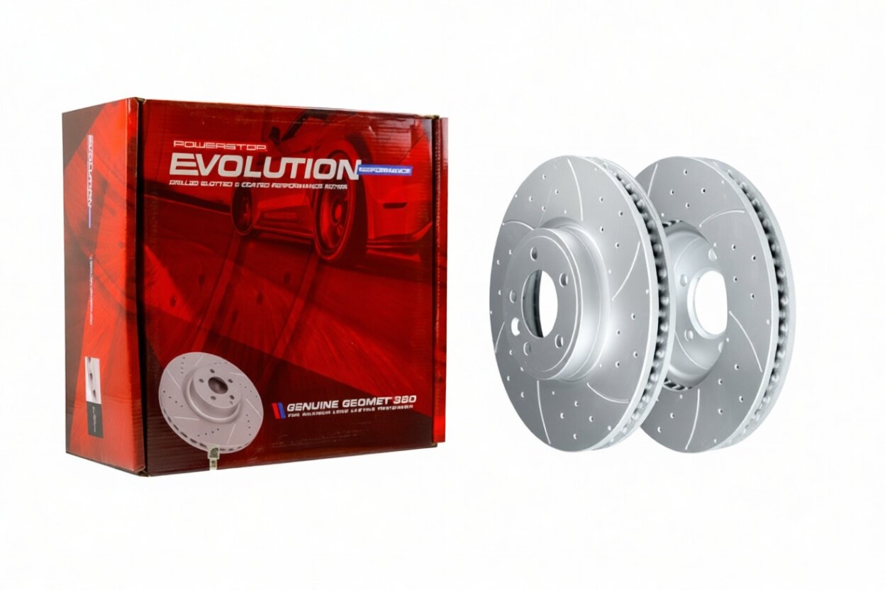 Передний тормозной диск Evolution с перфорацией и насечками, в покрытии GEOMET EBR1690 POWER STOP ар