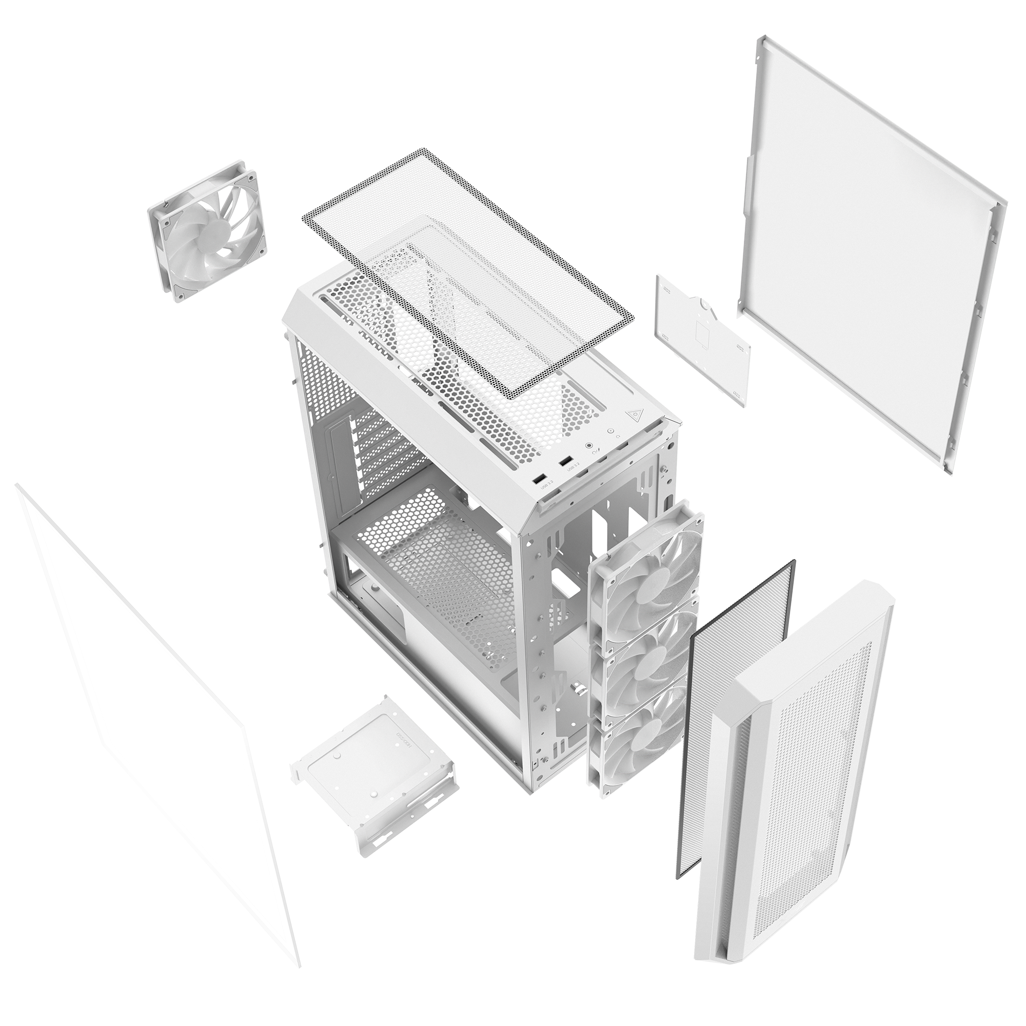 Корпус XPG VALOR AIR PLUS белый, форм-фактор плат - Micro-ATX, Mini-ITX, Standard-ATX — фото 1