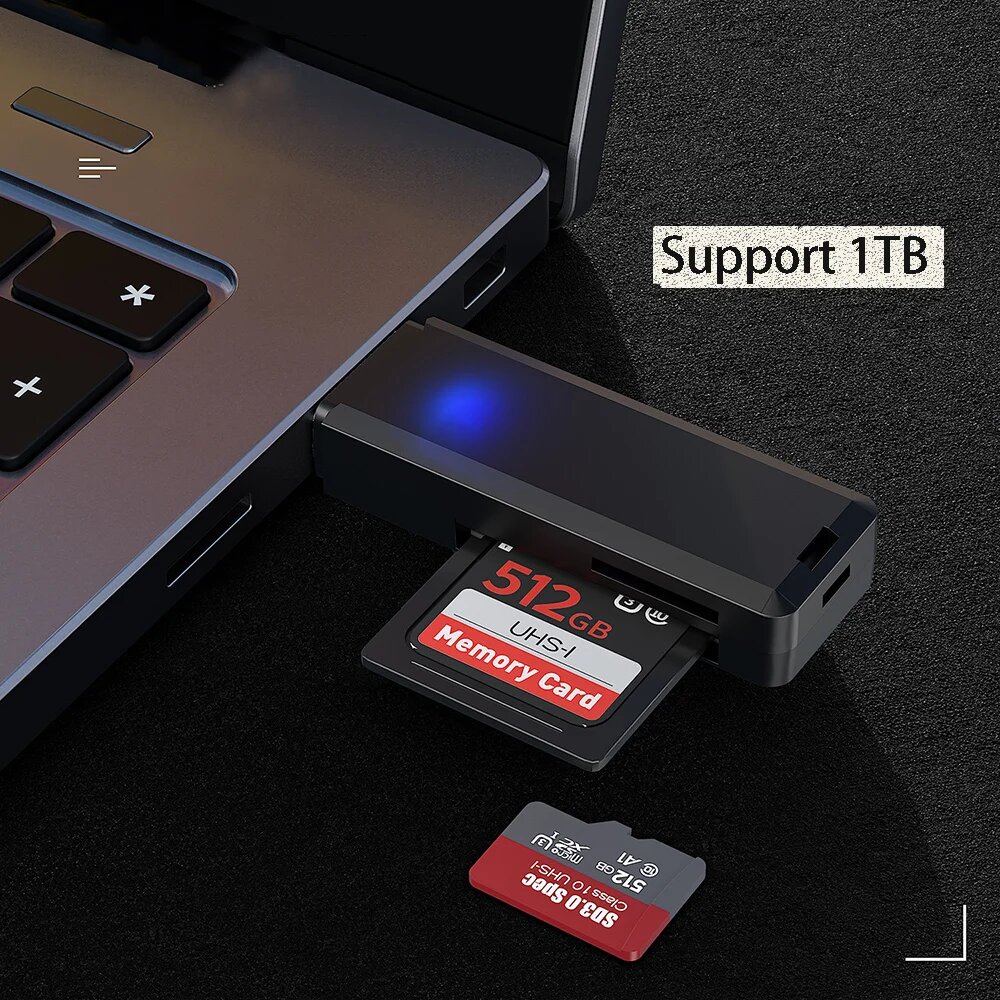 Кард-ридер OULLX USB3.0 Black, Темно-синий — фото 1