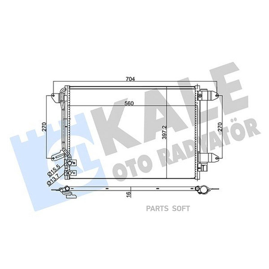 KALE 343285 Радиатор VOLKSWAGEN JETTA/ GOLF VI 11- кондиционера