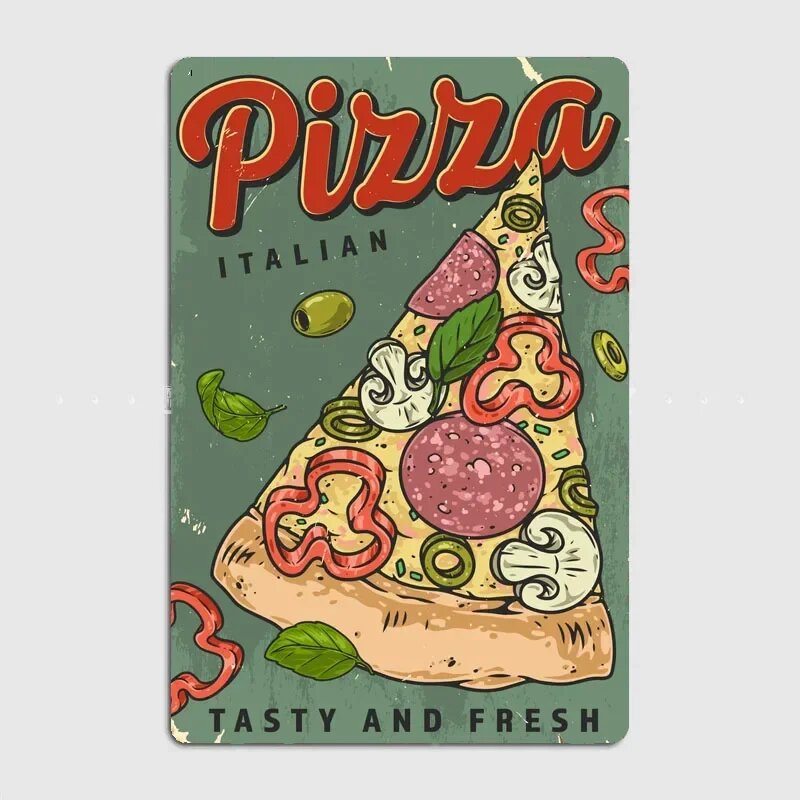 Металлическая вывеска "Pizza Italian" 20x14см, цвет: As The Picture