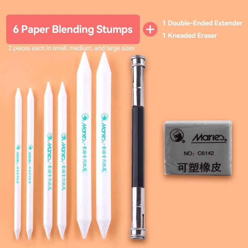 Borrence Двусторонние Карандаши для Растушевки 2B 8Pcs Set A