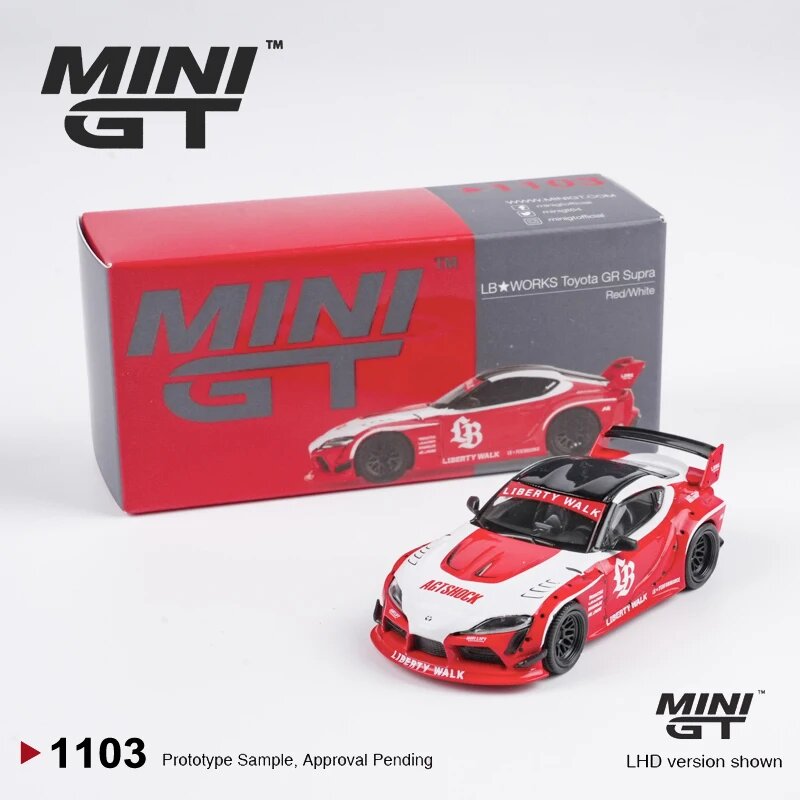 TSM MODEL Toyota GR Supra 1:64 красно-белая модель из металла