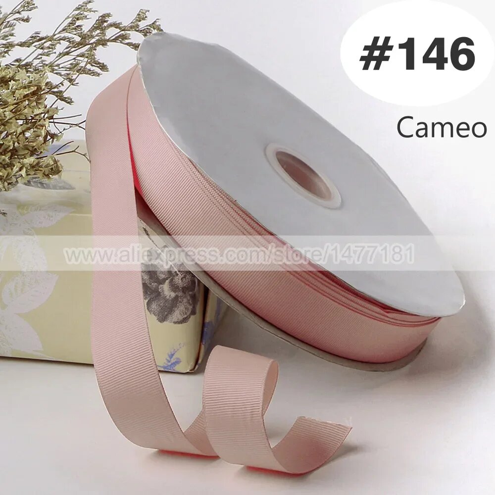 Розовая репсовая лента 6 мм, 100 ярдов, #146 Cameo