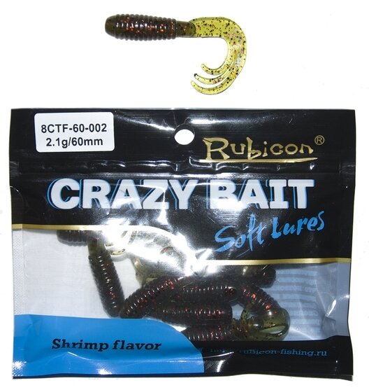 Съедобная силиконовая приманка RUBICON Crazy Bait CTF 2.1g, 60mm, цвет 002