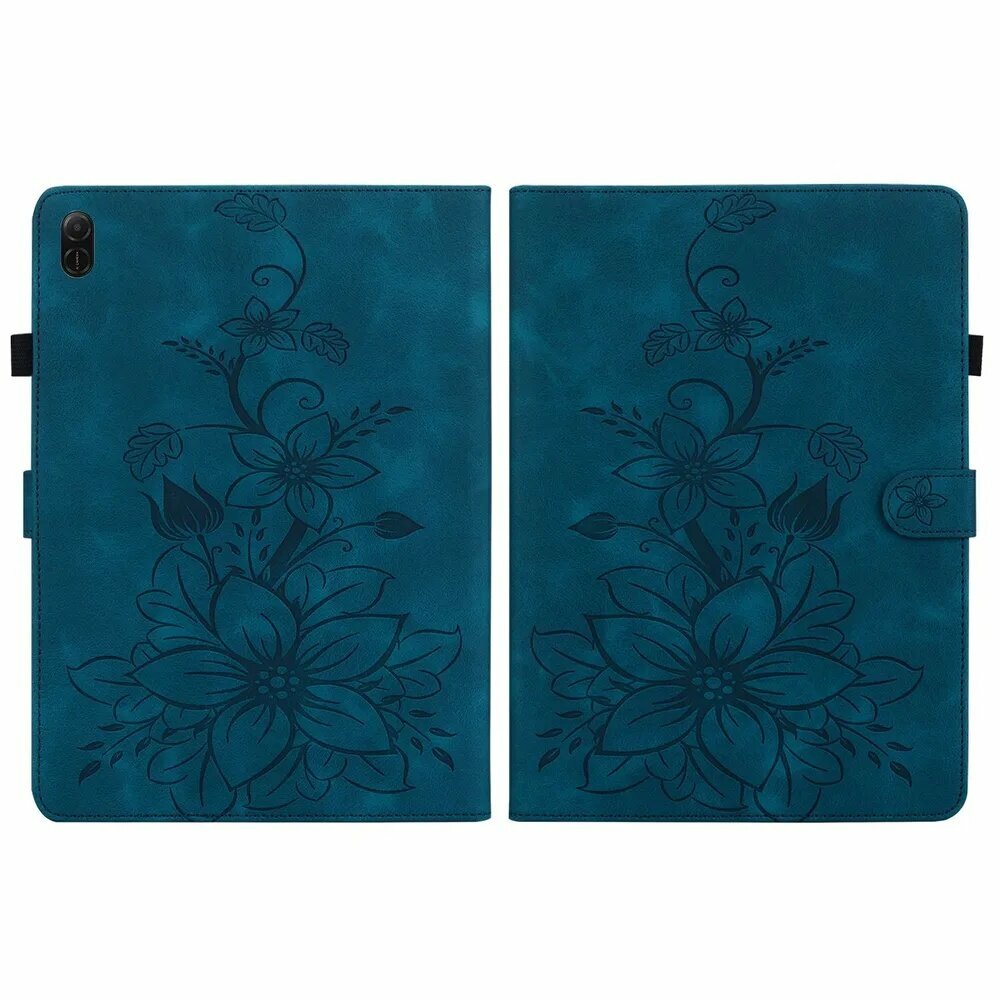 Чехол из искусственной кожи, совместимый с корпусом Honor Pad X8a (11" inches), Рельефная кожа в виде бабочки с функцией поддержки, крышка