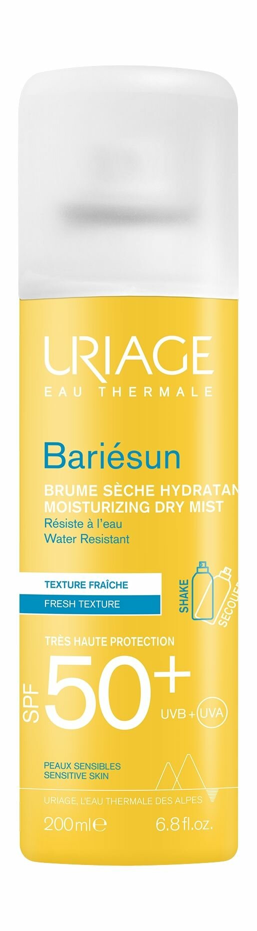 URIAGE Дымка-спрей для тела SPF 50+ сухая "Барьесан", 200 мл