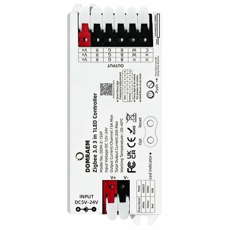Умный Диммер 12V-24V 20A Zigbee3.0 RGBCCT RGB RGBW Контроллер Светодиодной Ленты 3 В 1 Для Home Works
