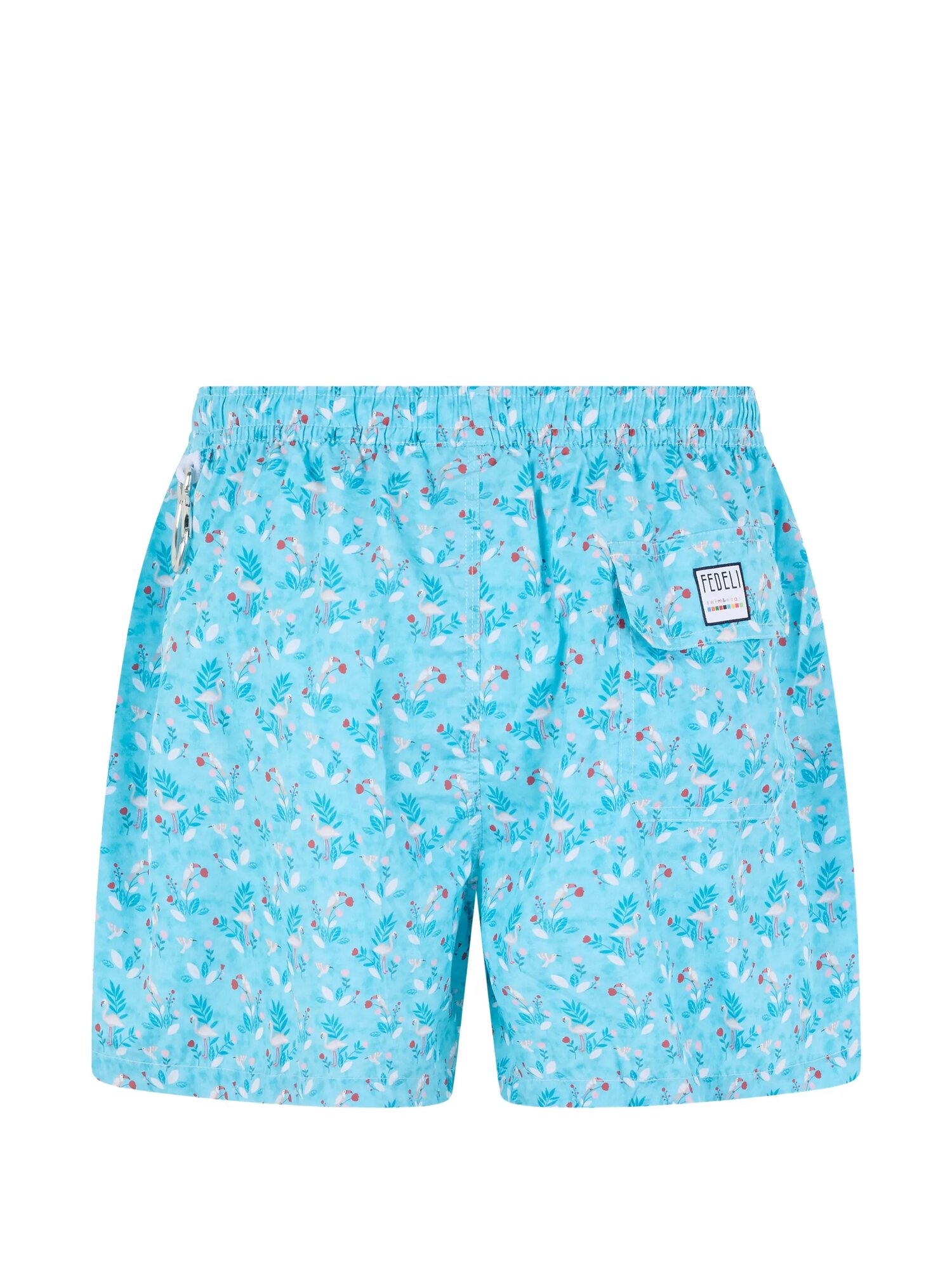 Шорты для плавания FEDELI Flamingo-print drawstring swim shorts, размер 2XL, blue — фото 1