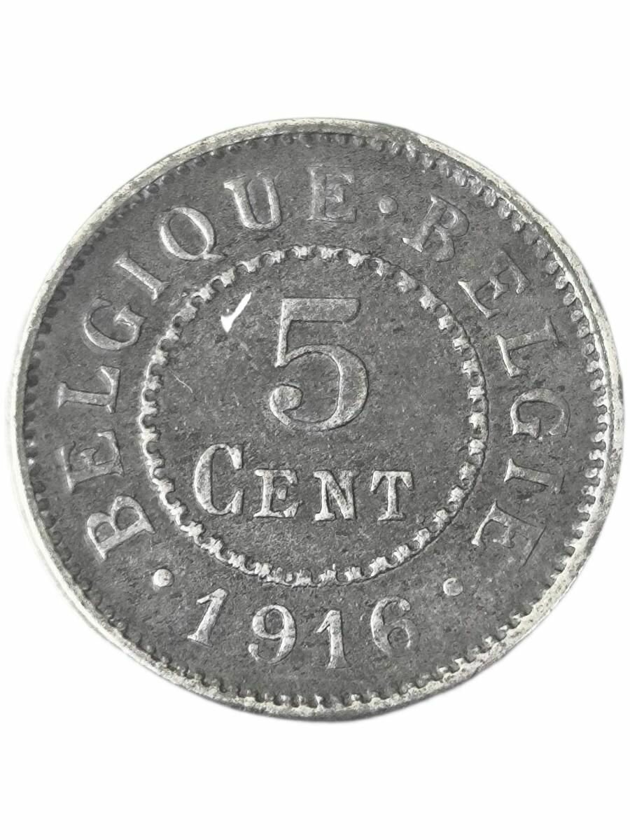 Монета 5 сантимов Бельгия 1916 г