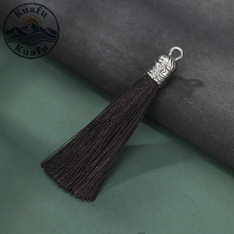 Мини-кисточки из полиэстера 6 см, 10-100 шт, серебряные колпачки 50PCS, Black