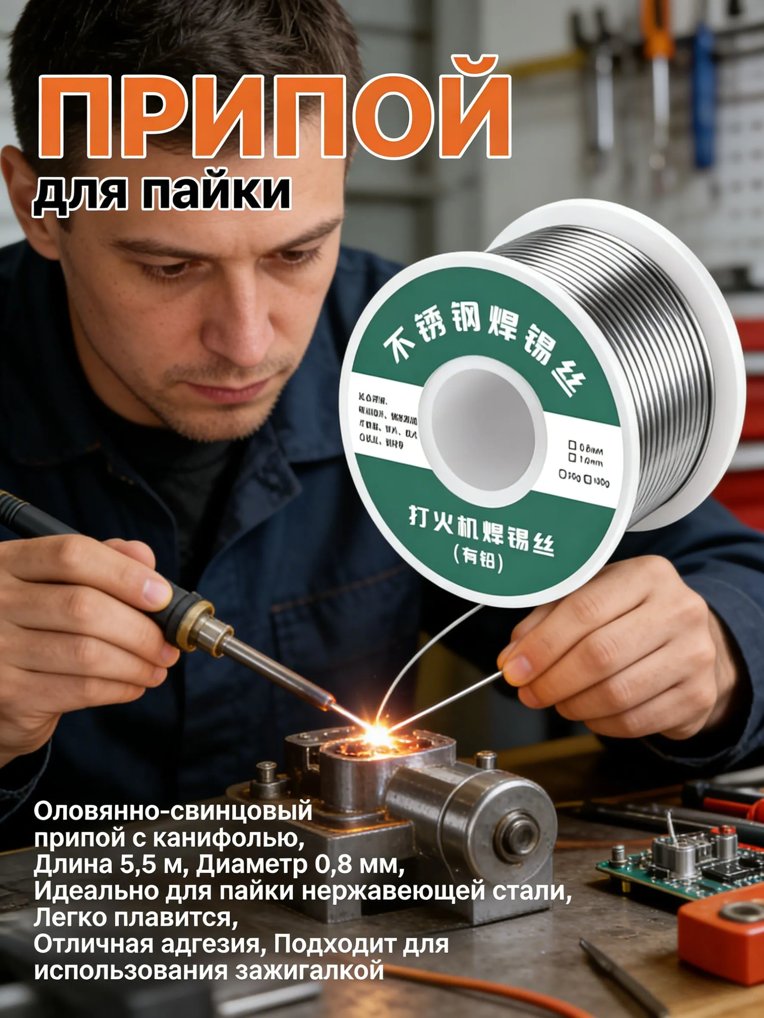 Сварочный стержень, который можно поджечь зажигалкой, Серебро,5 шт