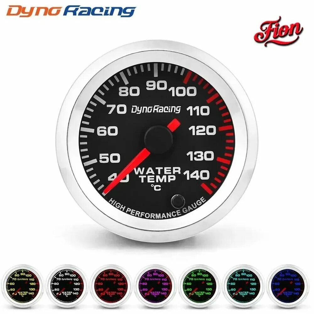 Dynoracing 2 "52 мм 12 В Датчик температуры воды по Цельсию 7 цветов Указатель измеритель температуры воды с шаговым двигателем