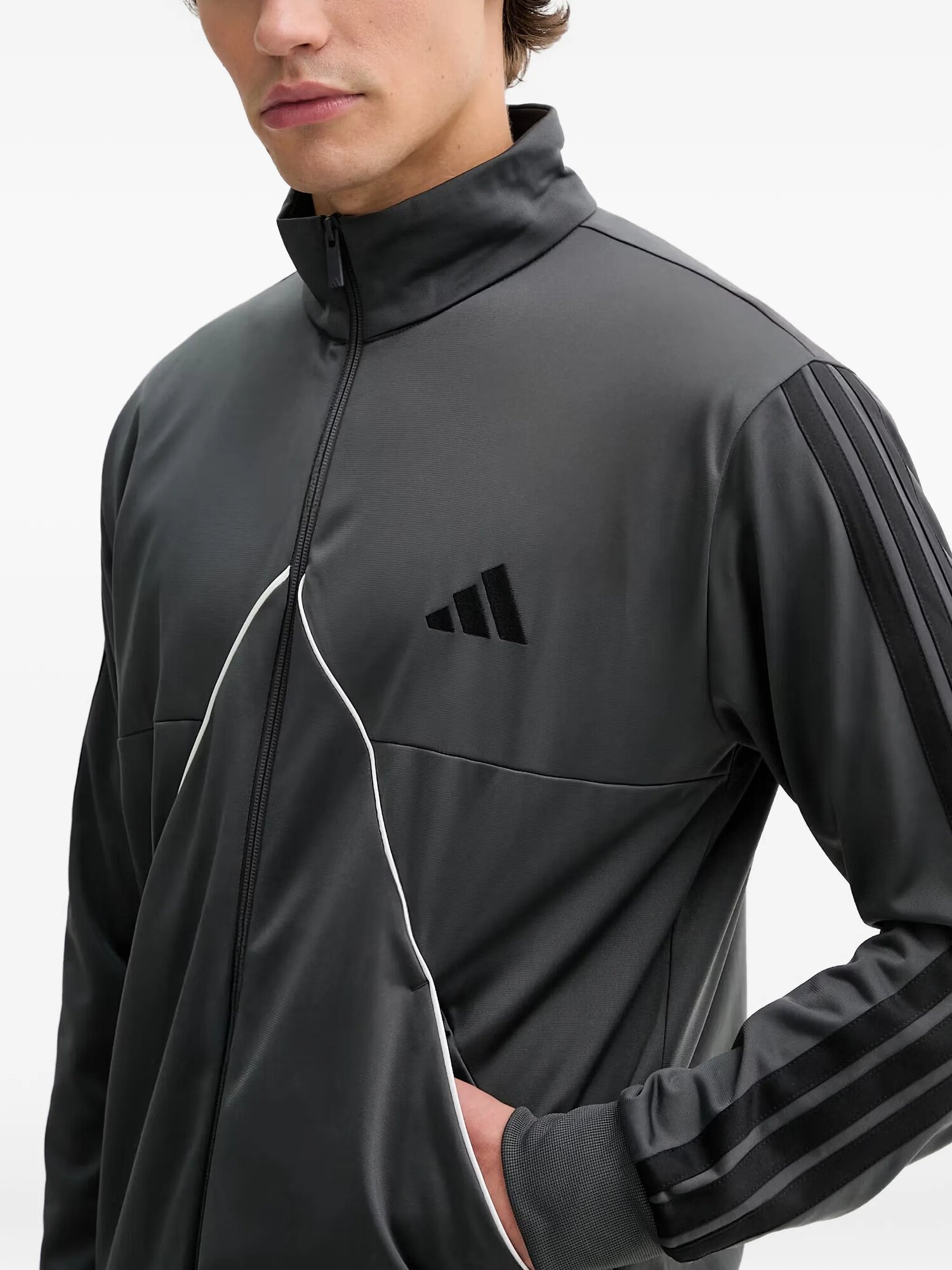 Куртка adidas Piped zip-up jacket, размер 2XL, grey — фото 1