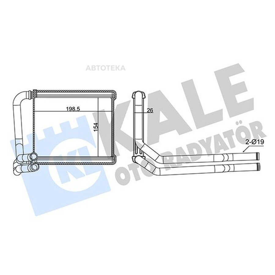 Радиатор отопителя для а/м Hyundai Solaris (10-) KIA Rio (10-) KALE 355080